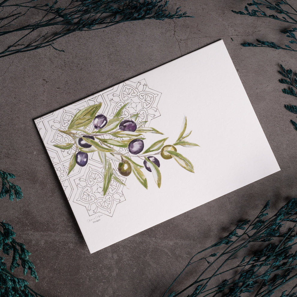 Olive Greeting card |Greeting Cards |Occasion card | Geometric card ...